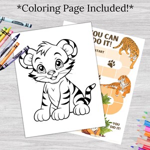 Printable Tiger Reward Chart: Kids Potty Training, Behavior Tracker ...