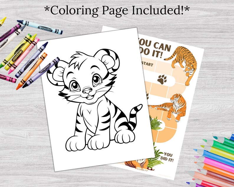 Printable Tiger Reward Chart: Kids Potty Training, Behavior Tracker ...