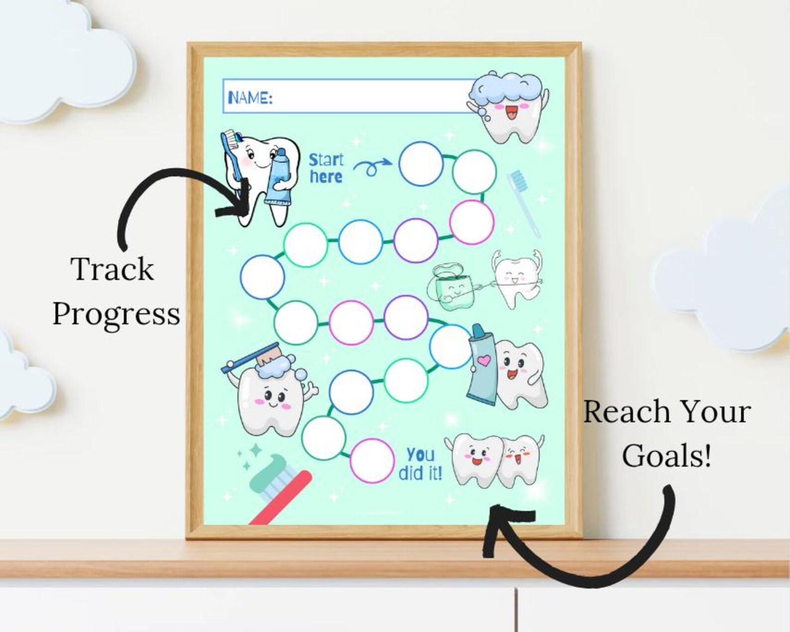 Reward Chart, Kids Brush Teeth Reward Sticker Chart, Behavior Tracker ...