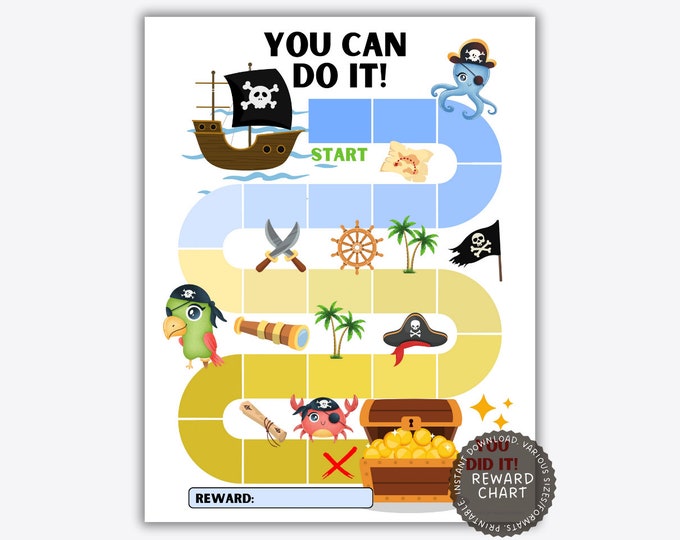 Reward Chart Printable, Kids Reward Chart, Potty Training Chart, Ocean ...