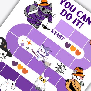 Halloween Cat Reward Chart, Printable Kids Reward Chart, Cat Sticker ...