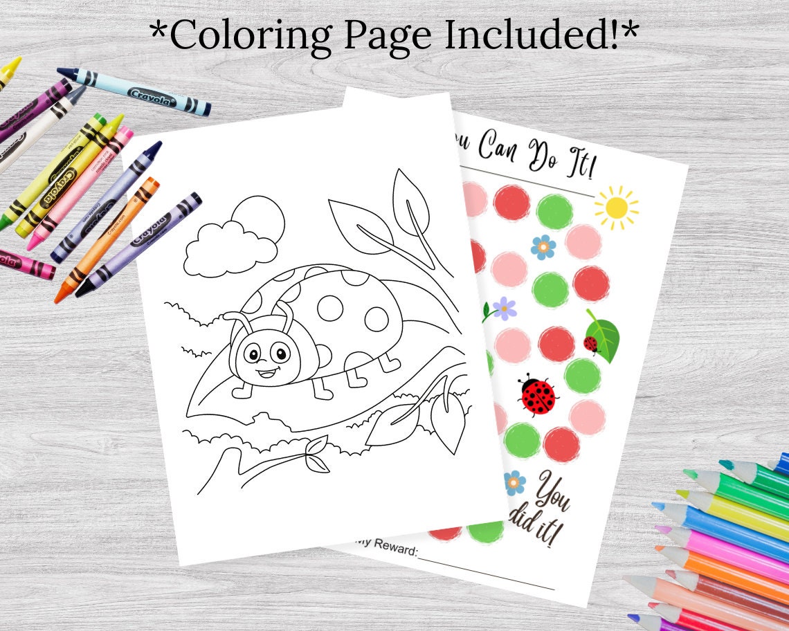 Printable Ladybug Reward Chart: Kids Behavior & Potty Training (digital ...