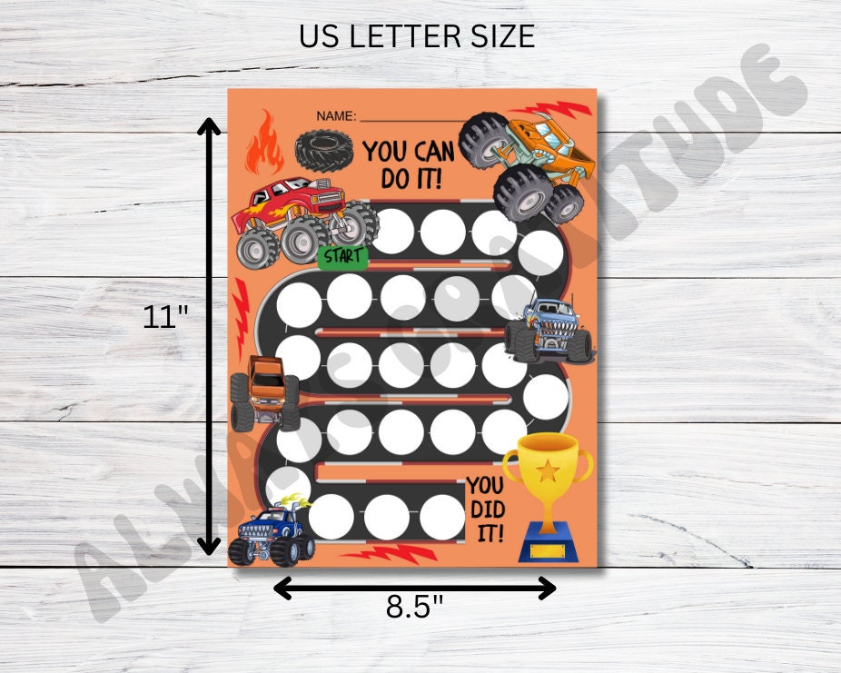 Vehicle Reward Chart Bundle Monster Trucks Firetruck - Etsy