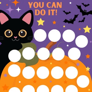 Printable Halloween Sticker Chart for Kids, Behavior Chart, Potty ...