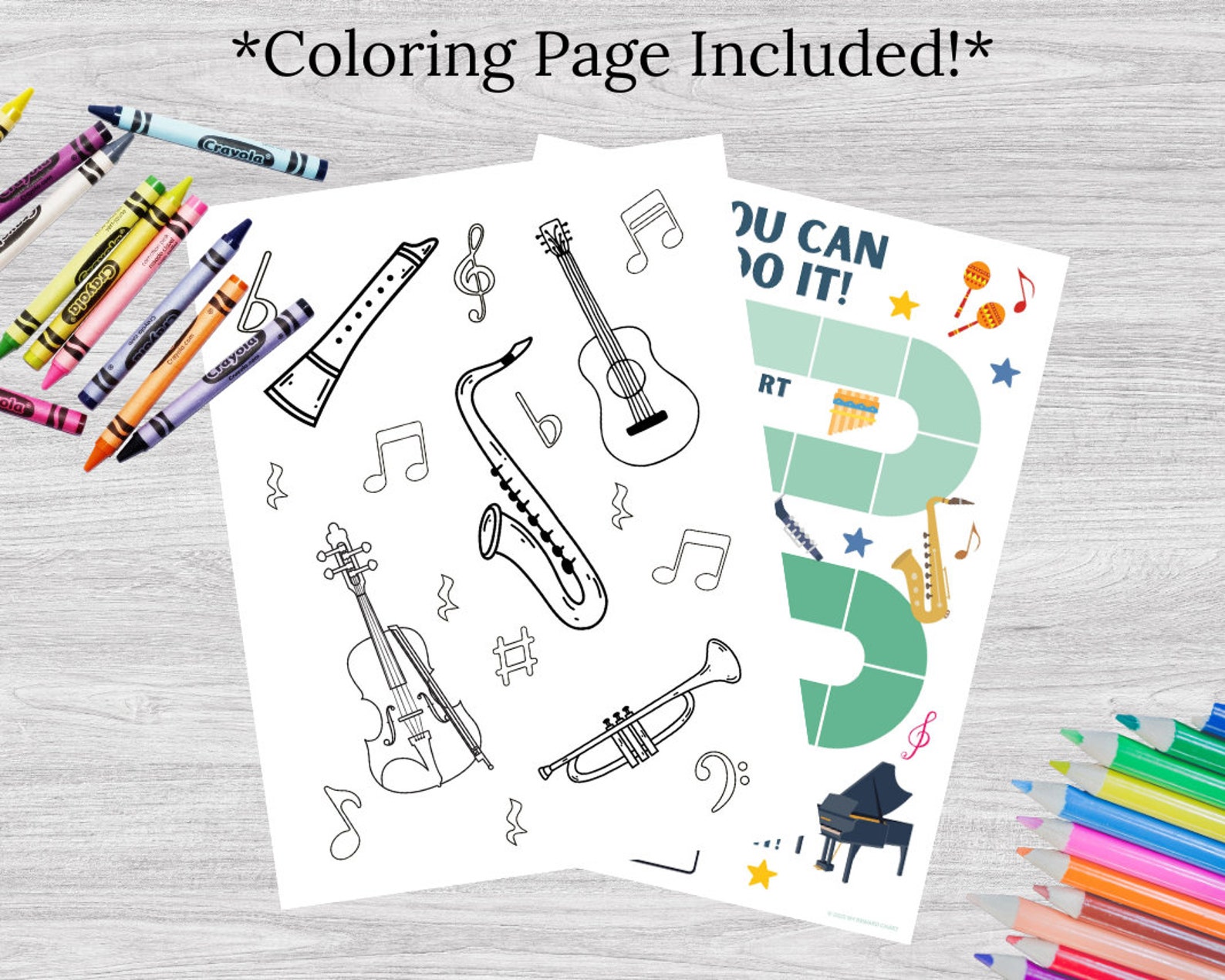 Printable Music Practice Chart, Music Practice Chart, Kids Reward Chart ...