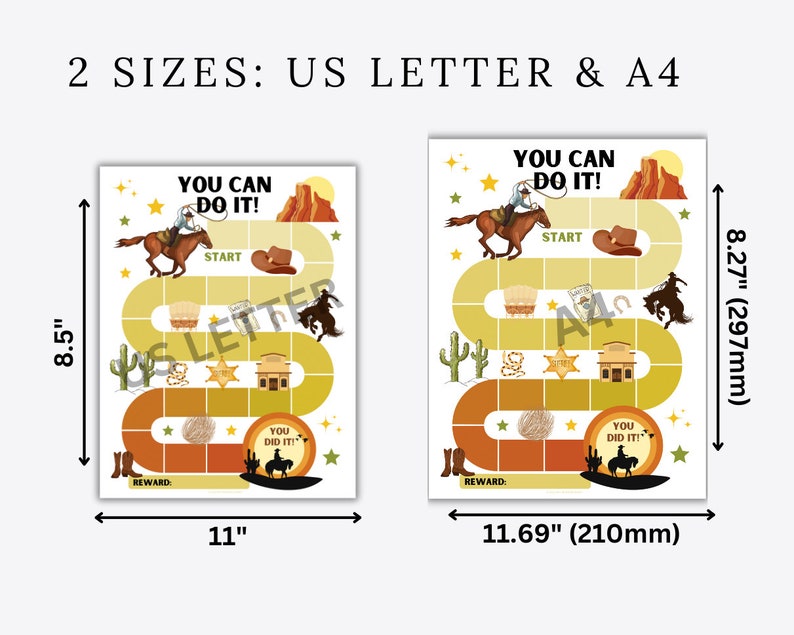 Wild West Reward Chart Printable Cowboy Potty Training Chart - Etsy