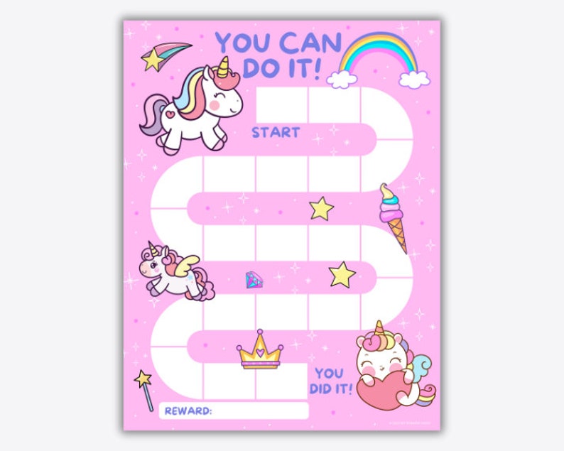 Unicorn Reward Charts, Girls Potty Training Chart, Kids Behavior Chart ...