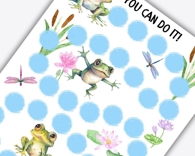 Printable Frog-themed Reward Chart for Kids: Behavior, Chores, Potty ...