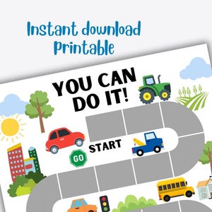 Car-themed Potty Training Reward Chart: Toddler Behavior Tracker (PDF ...