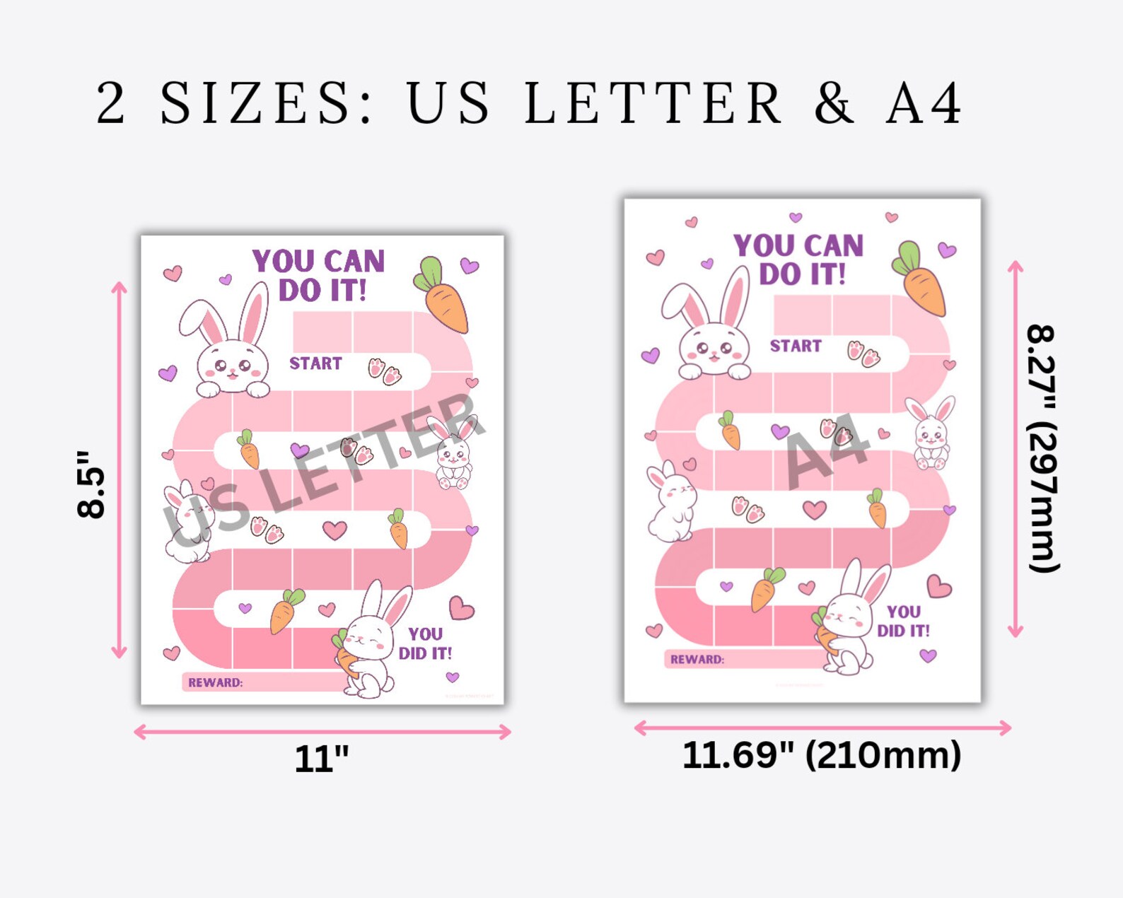 Bunny Reward Chart Printable Kids Reward Chart, Girls Sticker Chart ...