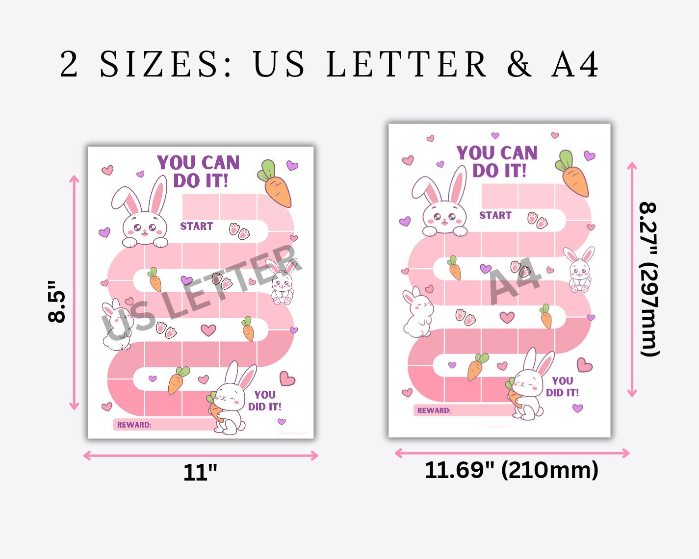 Bunny Reward Chart Printable Kids Reward Chart, Girls Sticker Chart ...