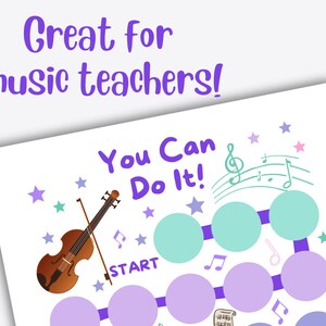Printable Violin Reward Chart, Music Reward Chart, Violin Practice ...