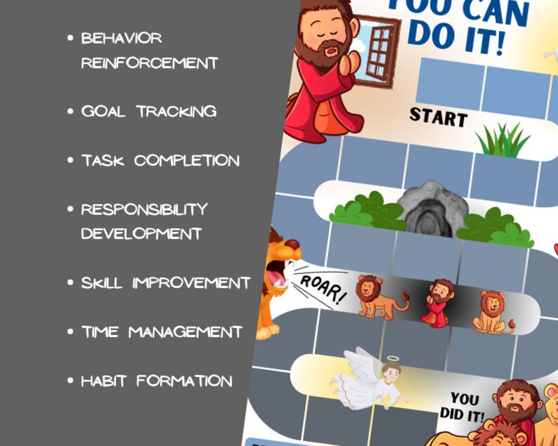 Daniel and the Lion's Den Reward Chart, Church School Sticker Chart for ...