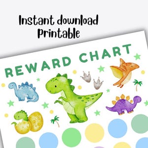 Dinosaur Potty Training Chart for Toddlers – Dino Sticker Reward Chart ...