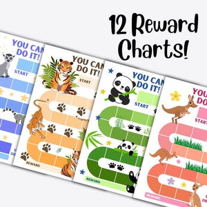 Printable Zoo Animal Reward Chart, Bundle, Jungle Reward Chart, Zoo ...