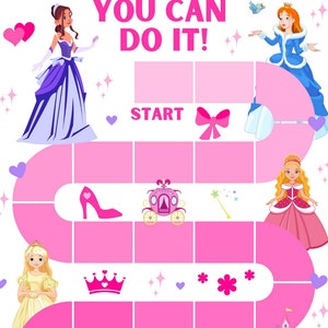 Girls Princess Reward Chart Printable, Kids Reward Chart, Behaviour ...