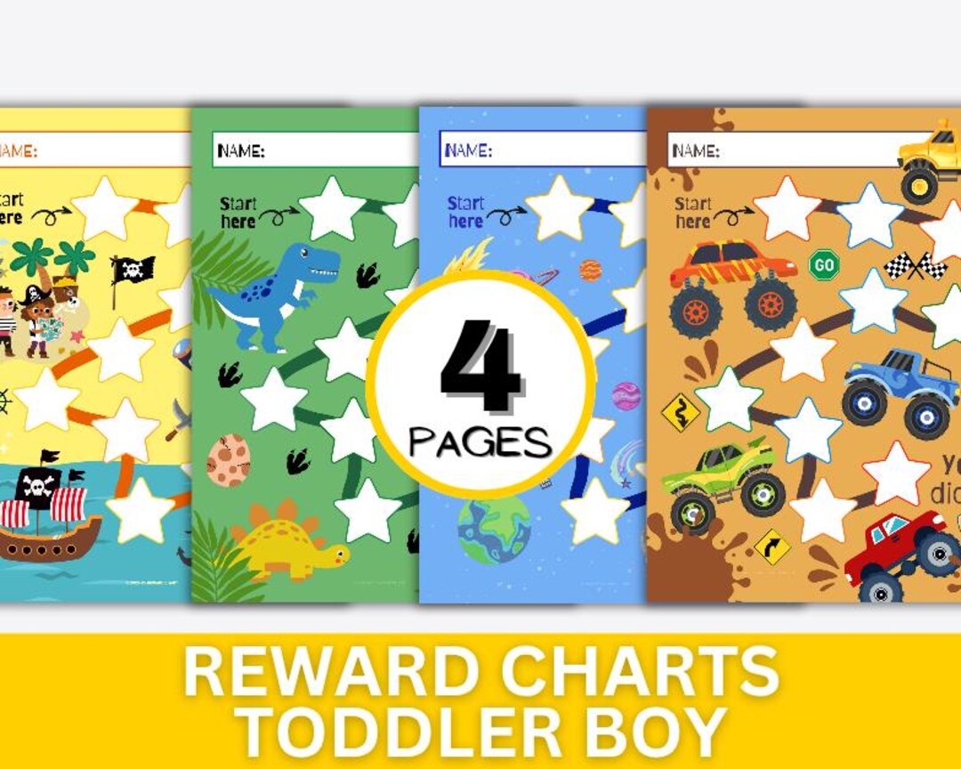 Potty Training Chart Bundle for Toddler Boys, Sticker Chart, Behavior ...