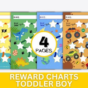 Potty Training Chart Bundle for Toddler Boys, Sticker Chart, Behavior ...