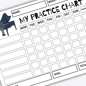 Printable Piano Practice Reward Chart, Piano Practice Chart, Reward ...