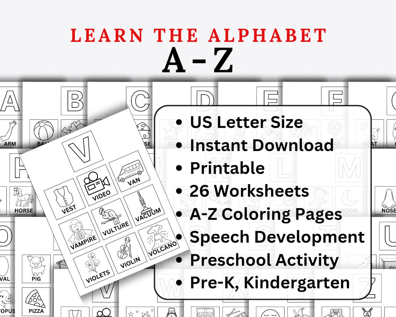 Preschool Pre-k Kindergarten Learning, Printable Activity Worksheets ...