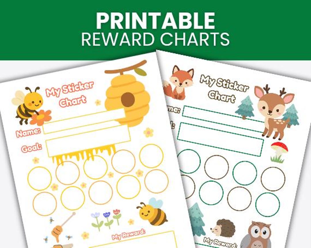 Classroom Reward Charts Bundle Bees and Woodland Animals Behavior ...