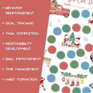 Christmas Reward Chart, Printable Sticker Chart, Kids Reward Chart ...