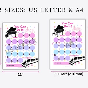 Printable Piano Practice Reward Chart for Kids (digital Download) - Etsy
