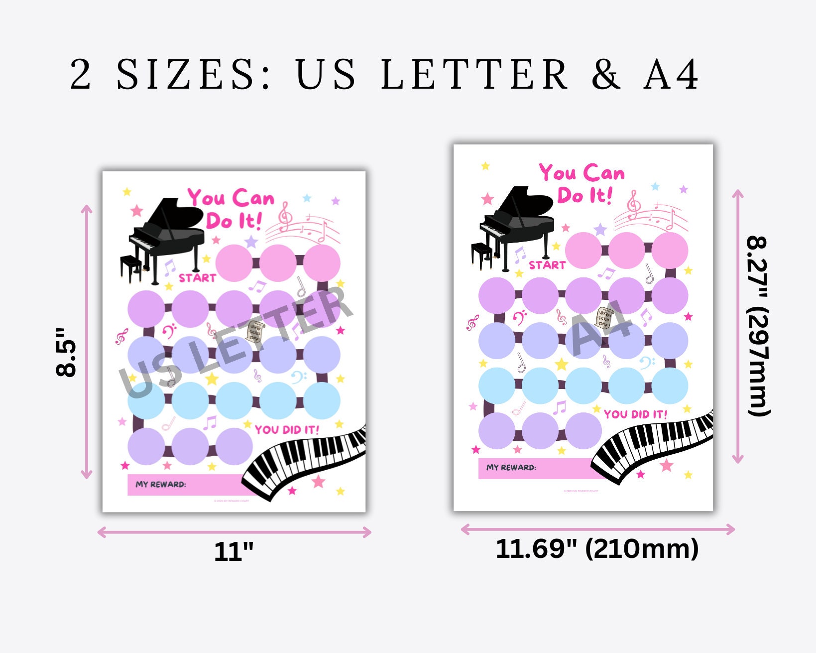 Printable Piano Practice Reward Chart for Kids (digital Download) - Etsy