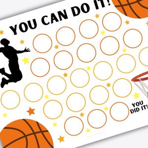 Basketball Reward Chart: Kids Behavior & Potty Training (PDF, PNG, JPG ...