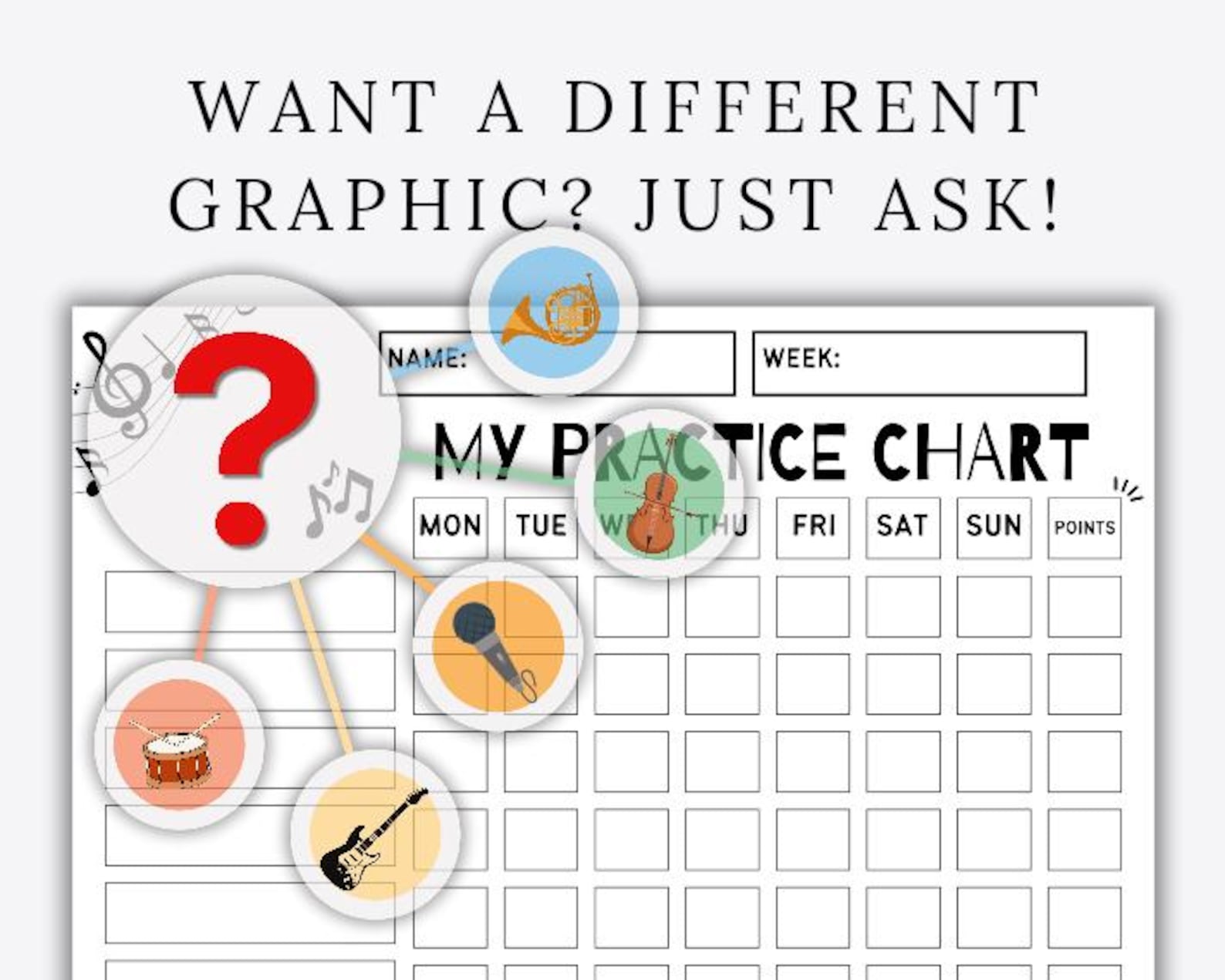 Printable Guitar Practice Reward Chart: Music Progress Tracker (PDF) - Etsy