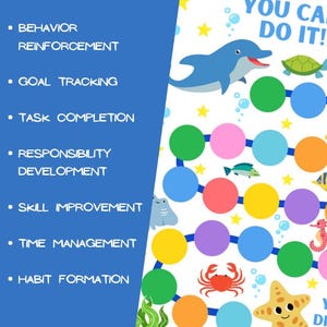 Printable Ocean Animal Reward Chart, Kids Behavior Chart, Potty ...