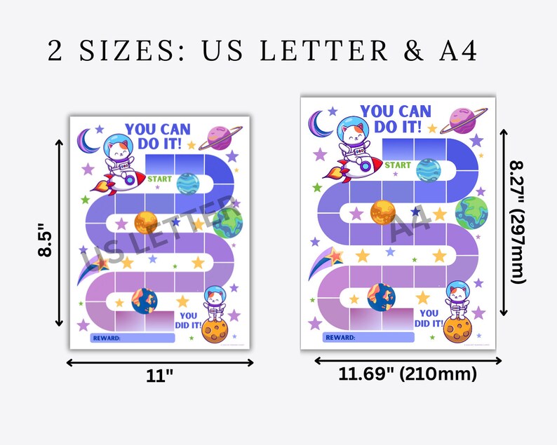 Space Reward Chart, Printable Kids Reward Chart, Potty Training Chart ...