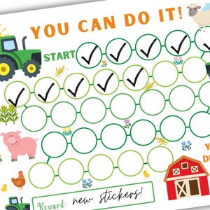 Reward Chart Printable, Tractor Reward Chart, Kids Behavior Chart ...