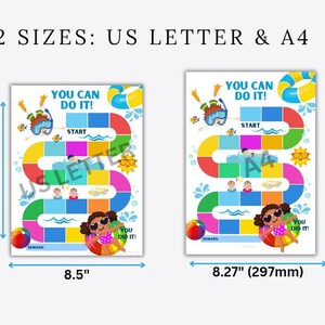 Swimming Pool Reward Chart: Kids Summer Swim Tracker (PDF Downloadable ...