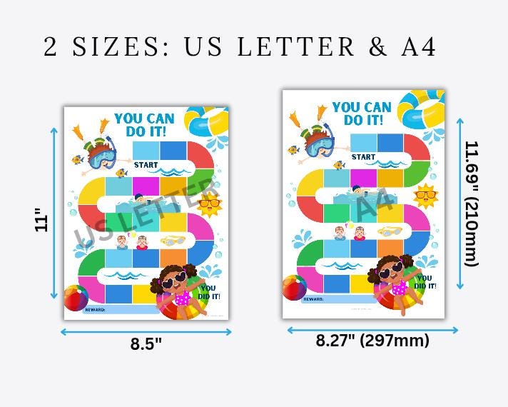 Swimming Pool Reward Chart: Kids Summer Swim Tracker (PDF Downloadable ...