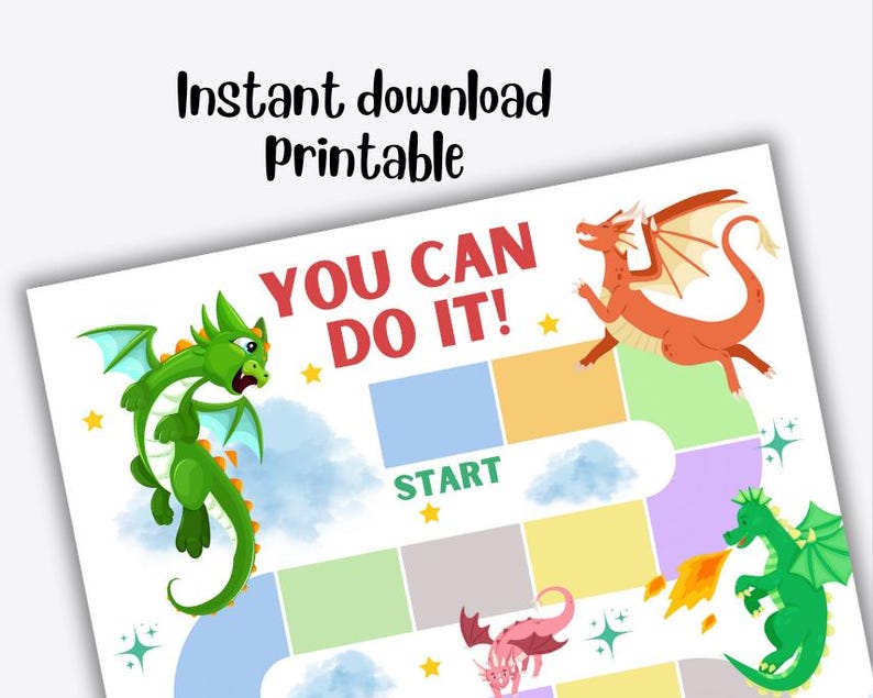 Dragon Reward Chart, Sticker Chart, Behavior Chart, Potty Training ...
