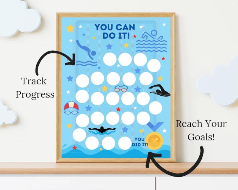 Swimming Reward Chart, Sport Reward Chart, Athlete Sticker Chart ...