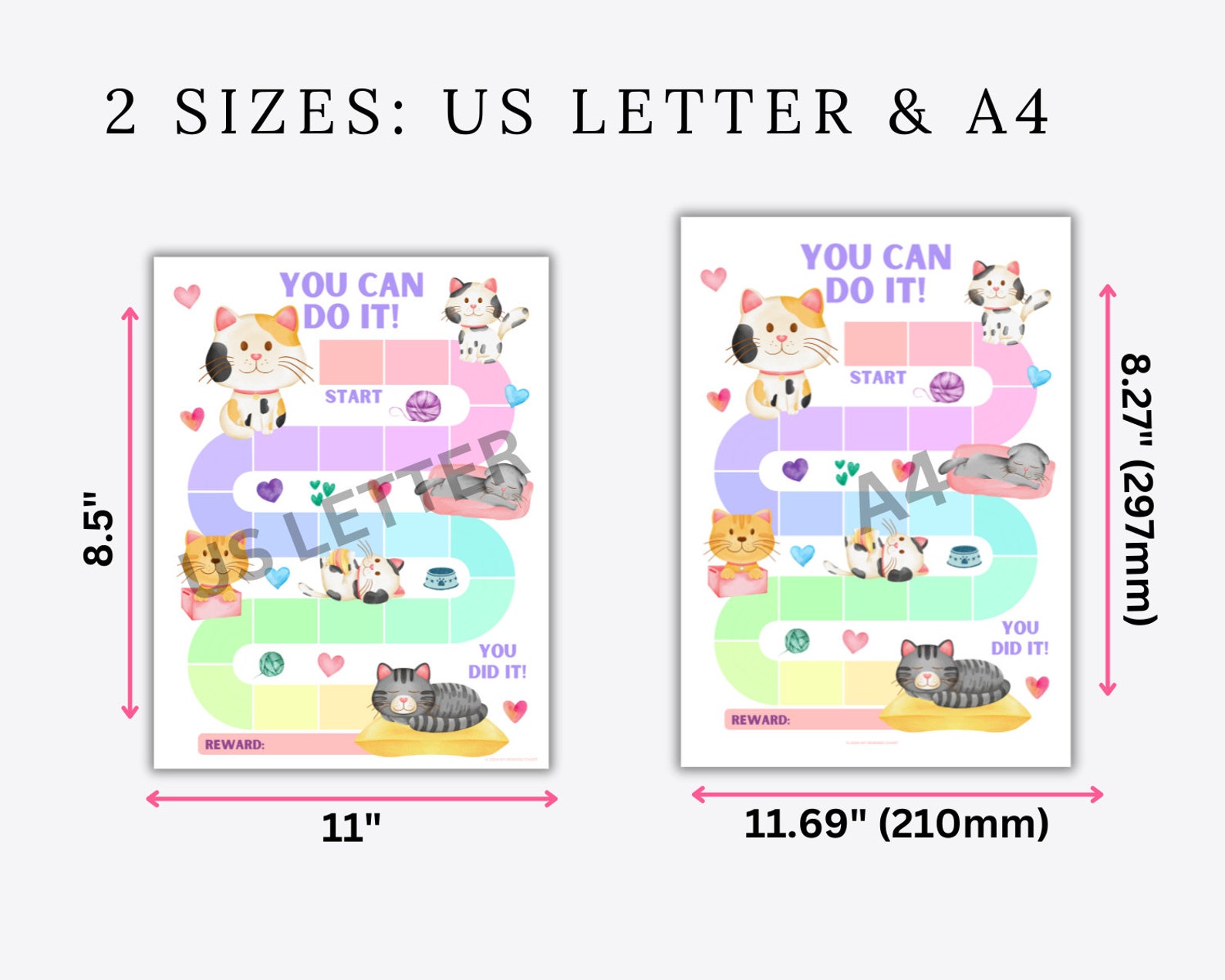 Printable Cat Reward Chart, Potty Training Chart, Kids Reward Chart ...