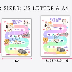 Printable Cat Reward Chart, Potty Training Chart, Kids Reward Chart ...
