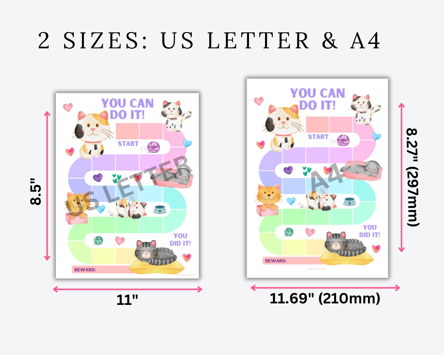 Printable Cat Reward Chart, Potty Training Chart, Kids Reward Chart ...