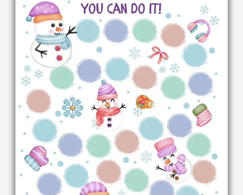 Printable Snowman Reward Chart: Christmas Potty Training (digital ...