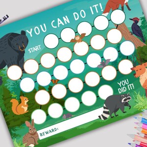 Woodland Animal Reward Chart for Children, Preschool Classroom Forest ...