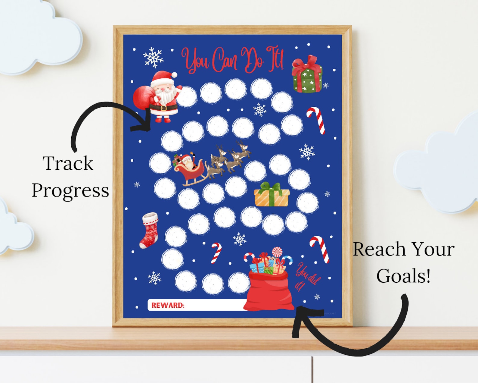 Christmas Reward Chart Printable Kids Reward Chart, Santa Potty ...