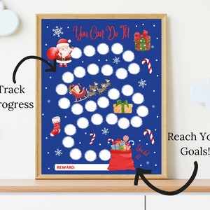 Christmas Reward Chart Printable Kids Reward Chart, Santa Potty ...