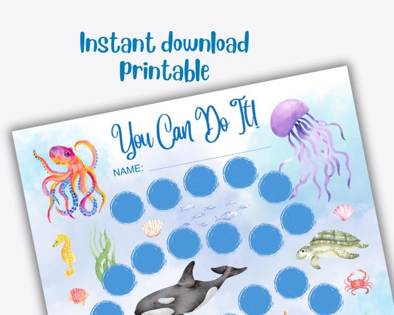 Under the Sea Behavior Chart: Ocean Animal Reward System (PDF) - Etsy