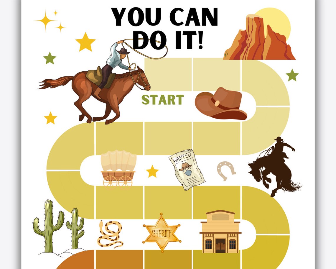 Wild West Reward Chart Printable Cowboy Potty Training Chart - Etsy