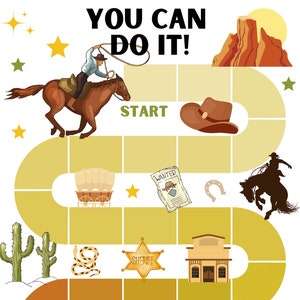 Wild West Reward Chart Printable, Cowboy Potty Training Chart for ...