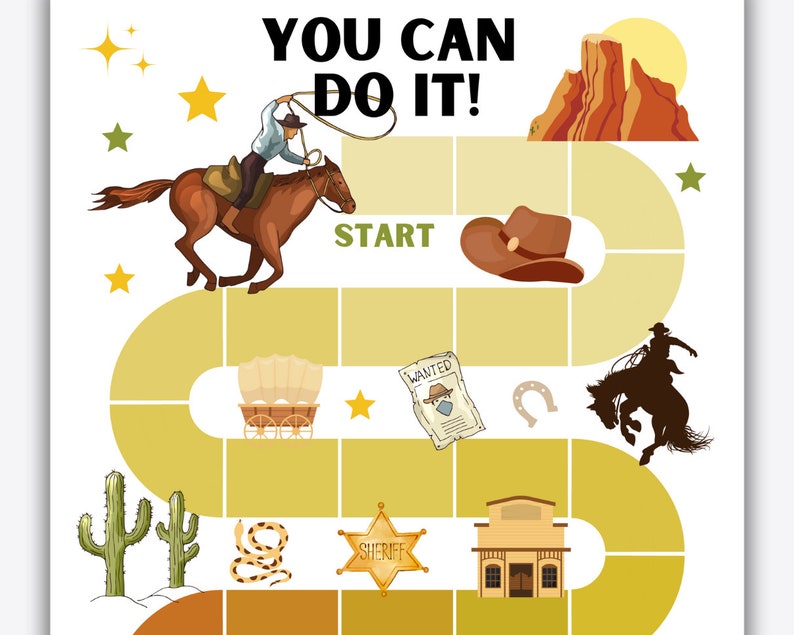 Wild West Reward Chart Printable Cowboy Potty Training Chart - Etsy