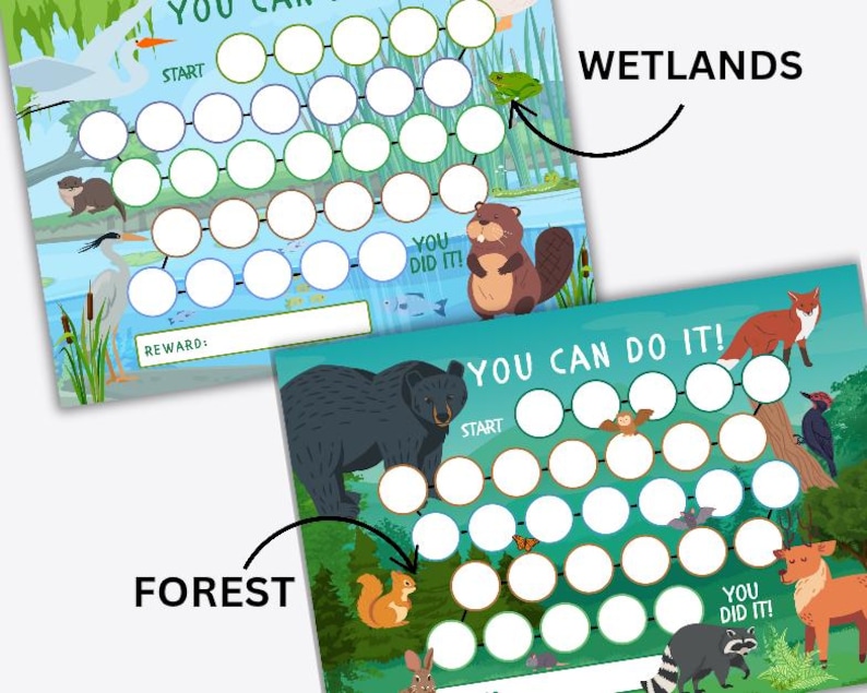 Animal Reward Charts Bundle: Habit Tracker, Classroom Printable (PDF ...