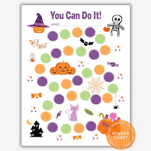 Halloween Reward Chart, Printable Kids Reward Chart, Fall Sticker Chart ...